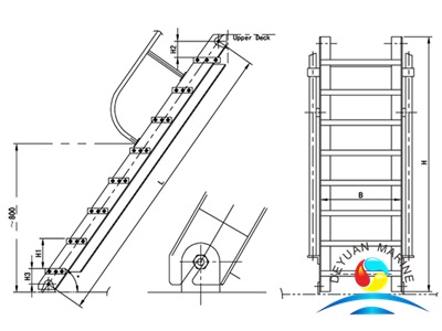 Model D&Df Ship Engine Room Square Steel Inclined Ladder from China ...