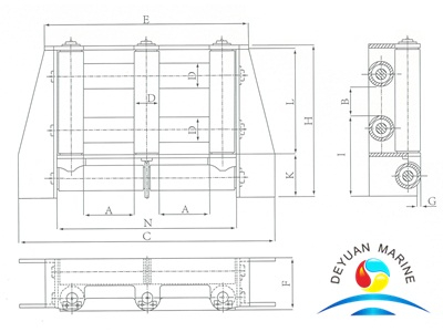 Nine-roller Fairlead DIN Standard Marine Ship Boat Deck Mounted Open ...
